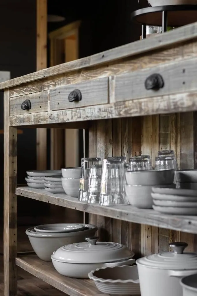 Rustic Kitchen Island with Seating and Storage - Rocky Hedge Farm
