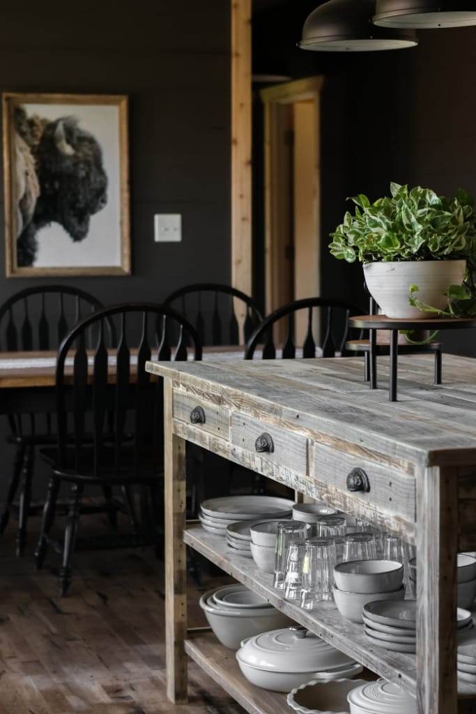 Rustic Kitchen Island with Seating and Storage - Rocky Hedge Farm