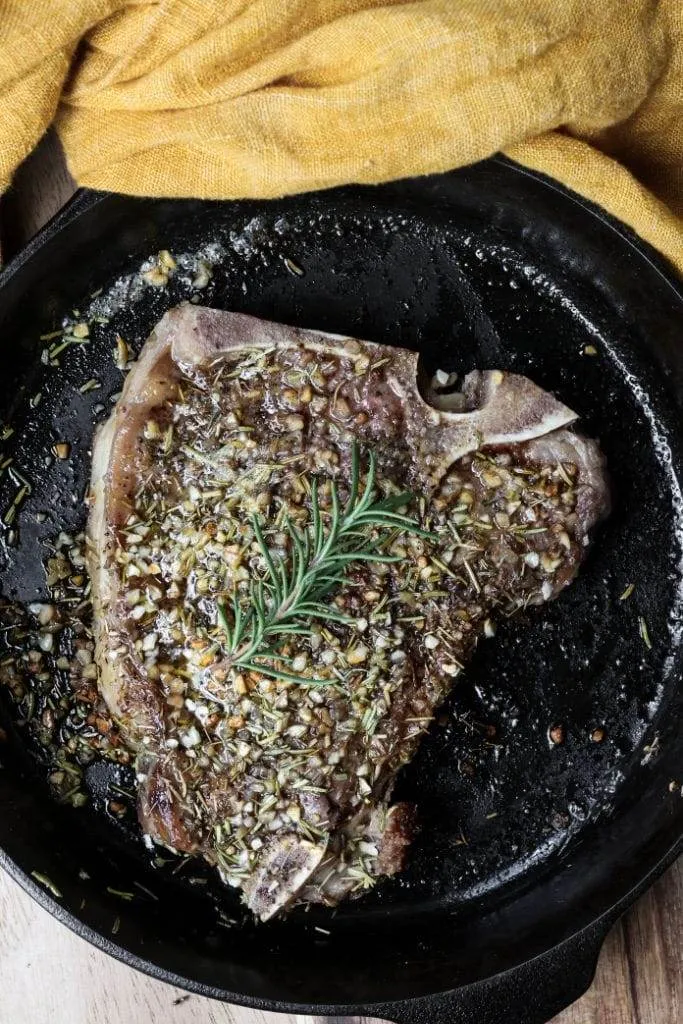 How to Cook a Steak in a Cast Iron Skillet with Butter - Rocky Hedge Farm