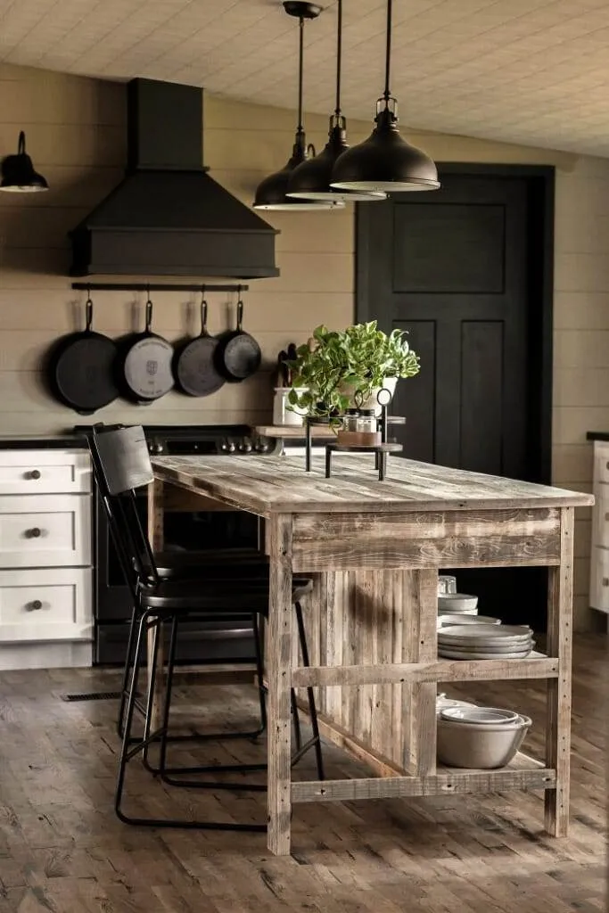 Rustic Kitchen Island with Seating and Storage - Rocky Hedge Farm