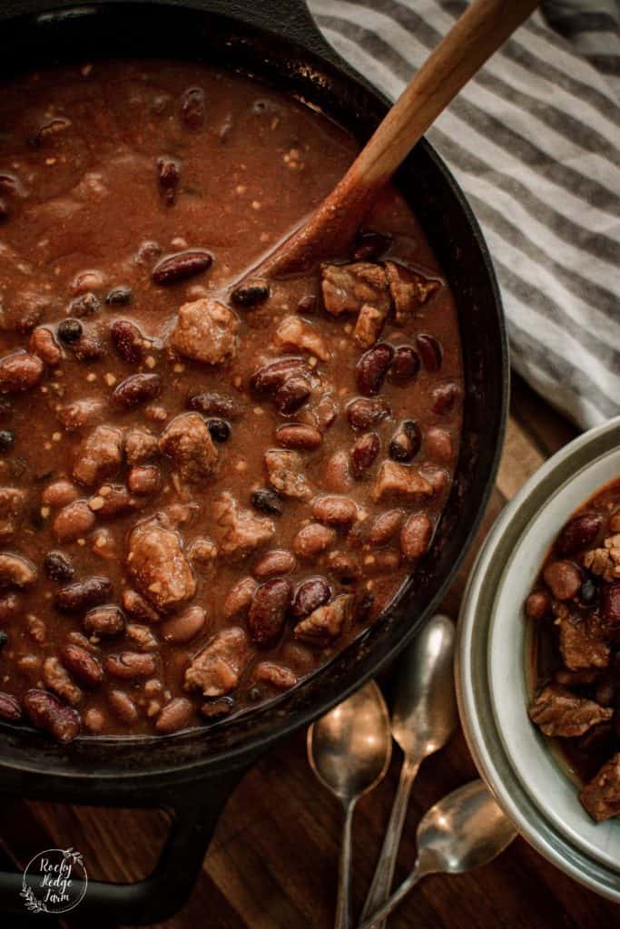 Dutch Oven Chili With Stew Meat - Rocky Hedge Farm