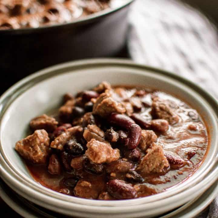 Dutch Oven Chili With Stew Meat - Rocky Hedge Farm
